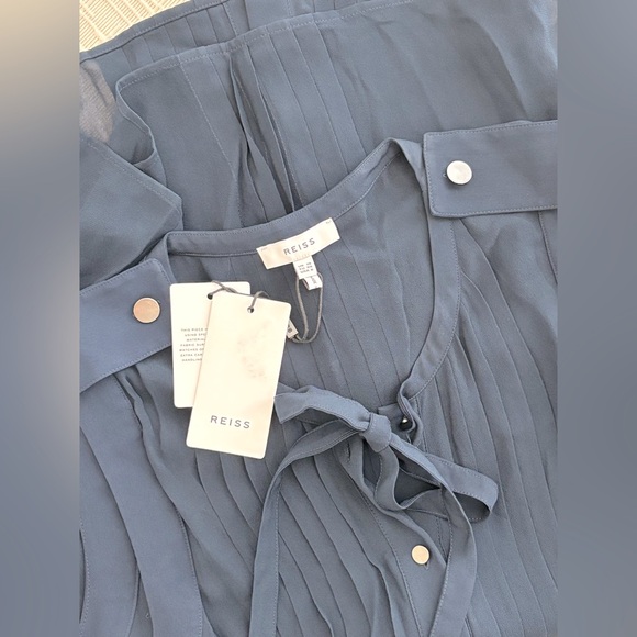 Reiss | Tops | Reiss Isabelle Pleaded Shell Navy Top | Poshmark